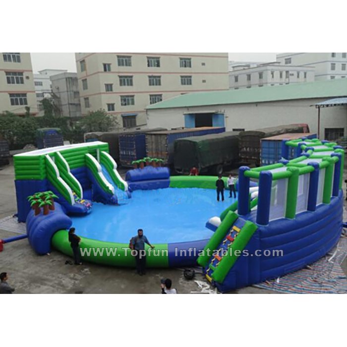 Custom made inflatable water park with pool for ground water park ...